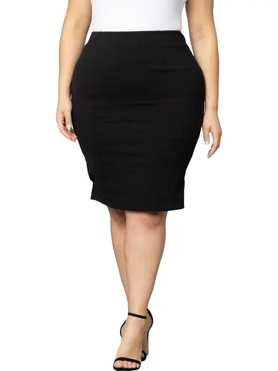 KIYONNA Pencil Skirt - Black Noir