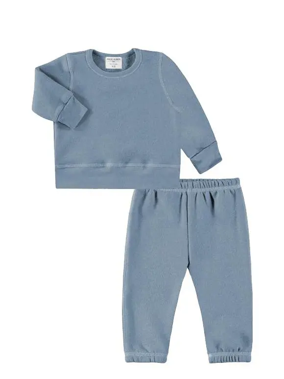 PAIGELAUREN Fleece Lounge Sweatshirt & Joggers Set - Blue