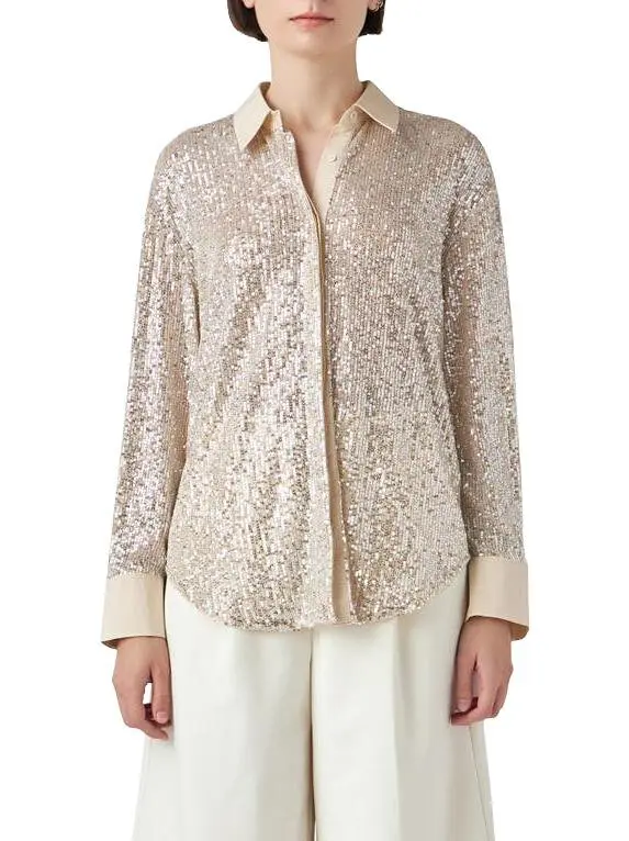GREY LAB Sequin Shirt - Ivory