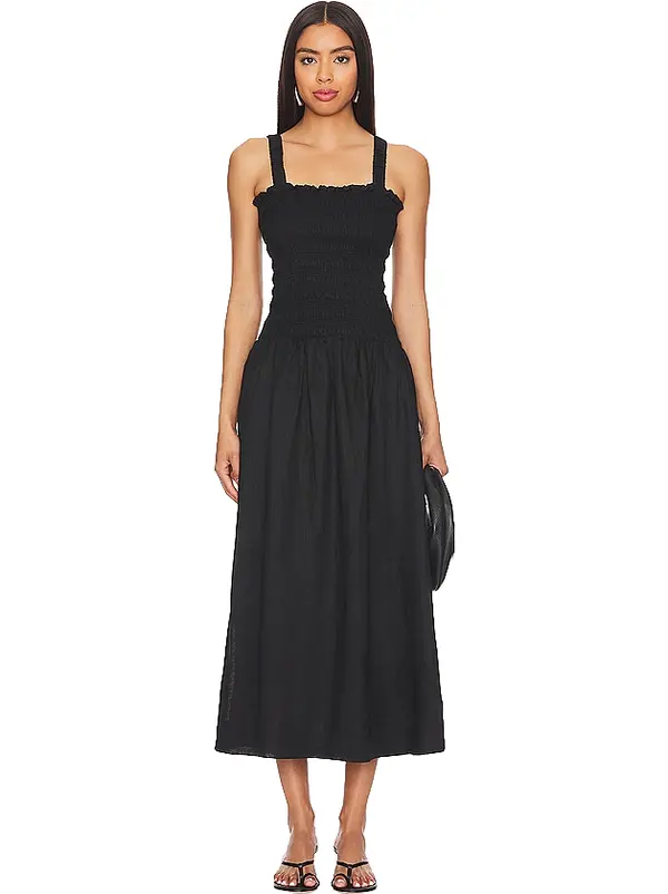 Faithfull The Brand Messina Midi Dress - Black
