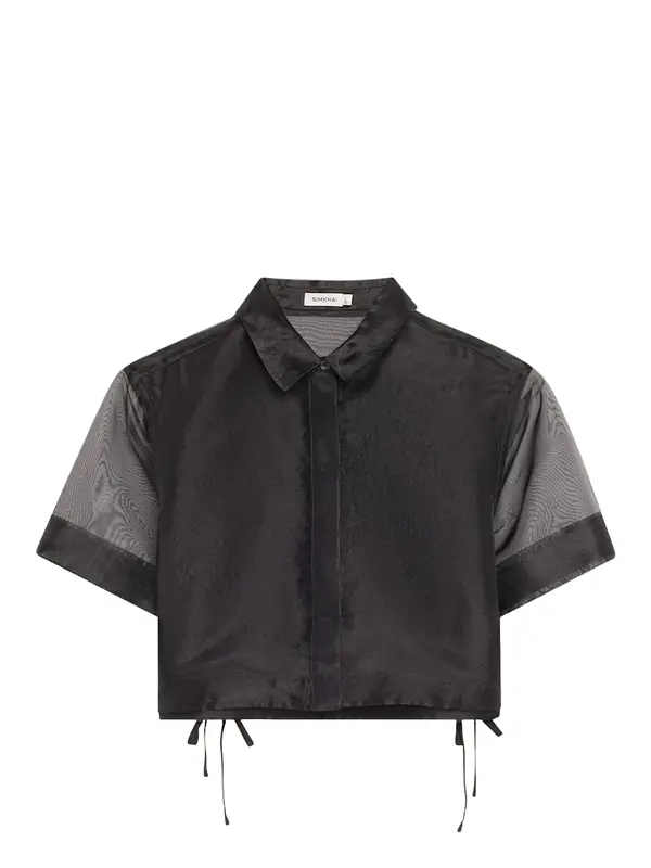 Simkhai Ryett Cropped Shirt - Black