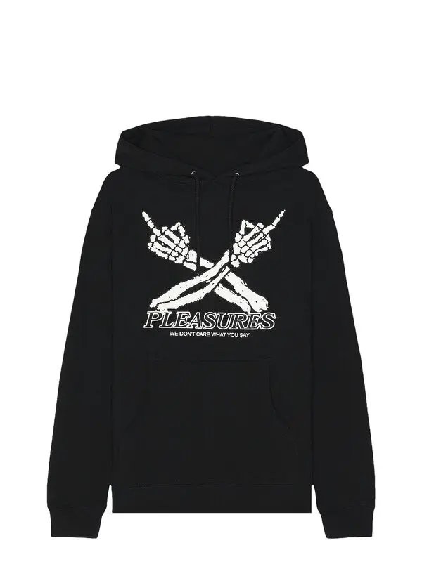 PLEASURES Printed Hoodie - Black