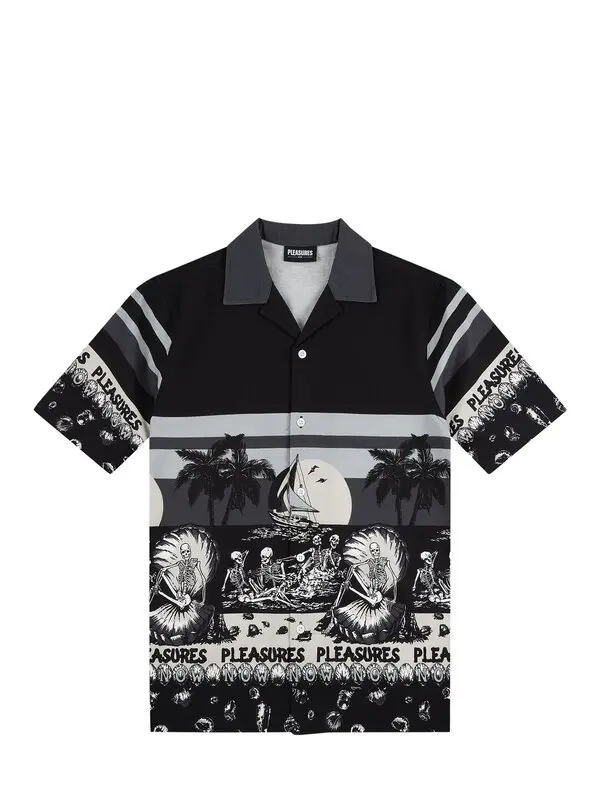 PLEASURES Printed Button-down Shirt - Black