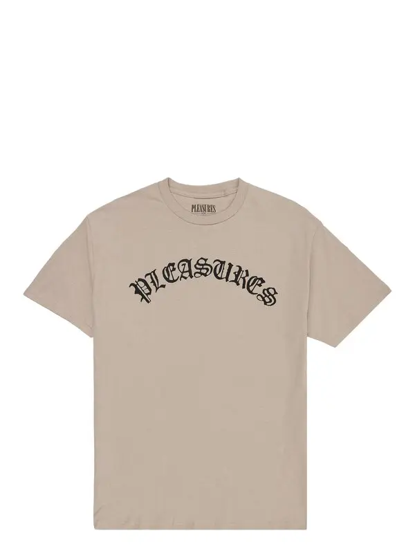 PLEASURES Old E Logo T-shirt - Tan