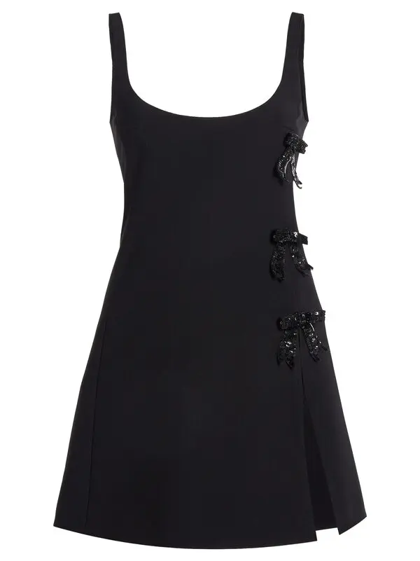 Giambattista Valli Bow-embellished Crepe Mini Dress - Black