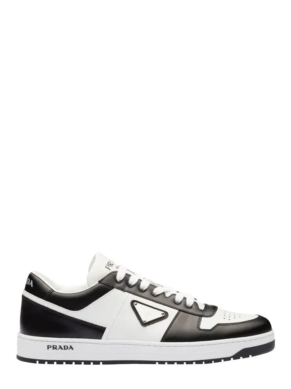 Prada Downtown Leather Sneakers - White
