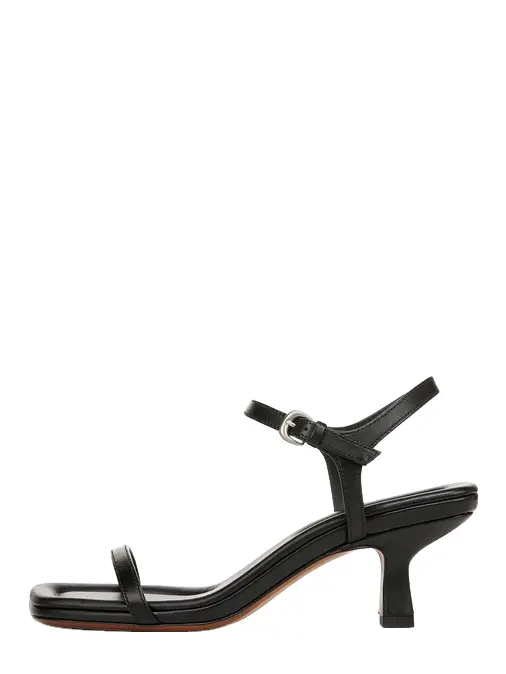 Vince Coco Leather Heeled Sandal - Black