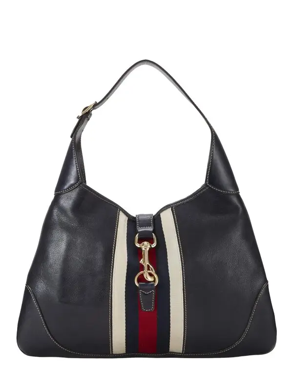 Gucci Leather Jackie Hobo - Navy