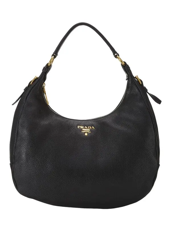 Prada Vitello Daino Hobo - Black