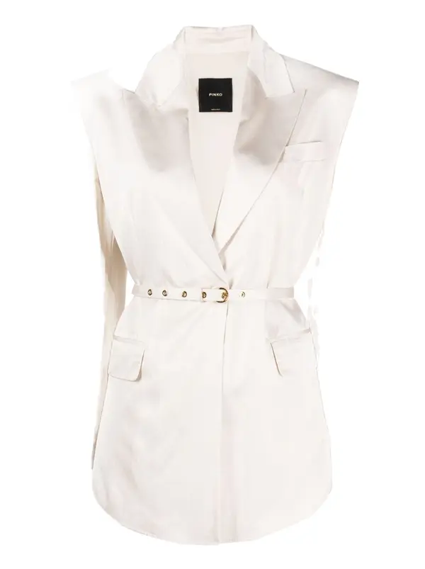 Pinko Goldeneye Belted Blazer - White