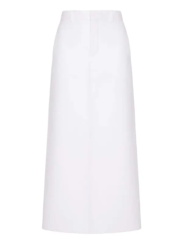 Valentino Garavani Compact Poplin Midi Skirt - White