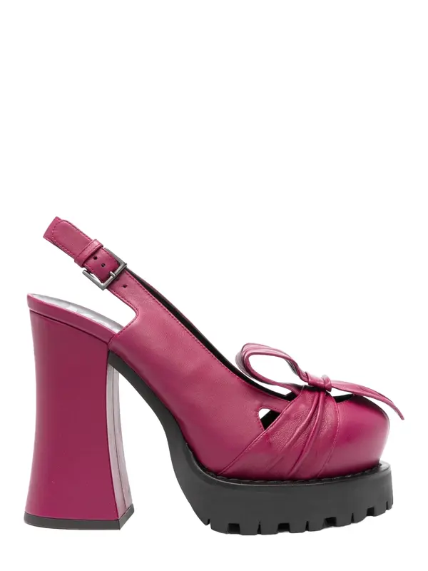 Moschino 130mm Leather Slingback Pumps - Purple