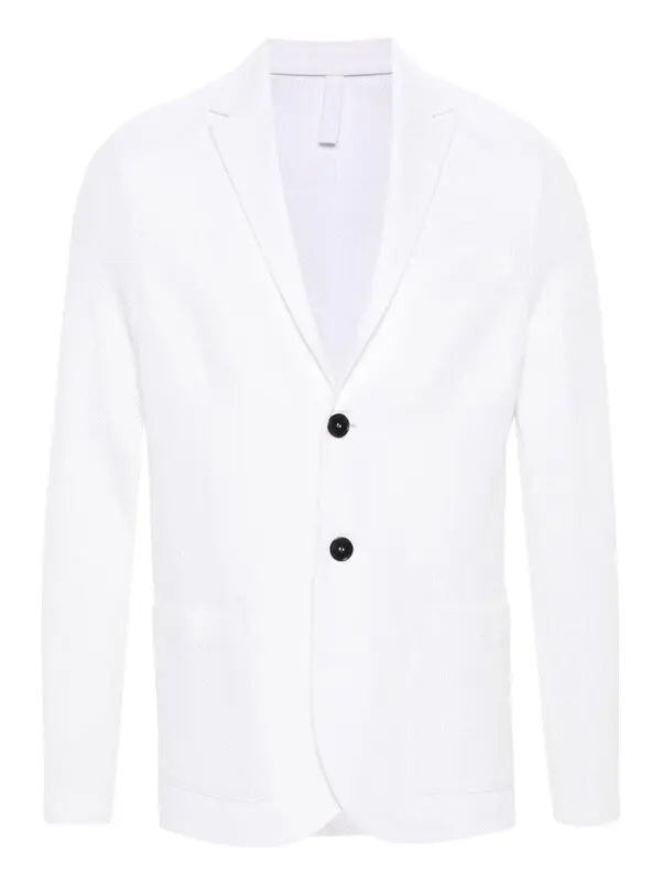 Harris Wharf London Single-breasted Honeycomb Blazer - White
