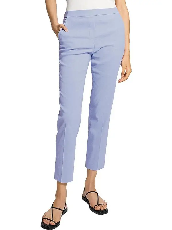 Theory Treeca 'good Linen' Pull-on Pants - Lavender Glow