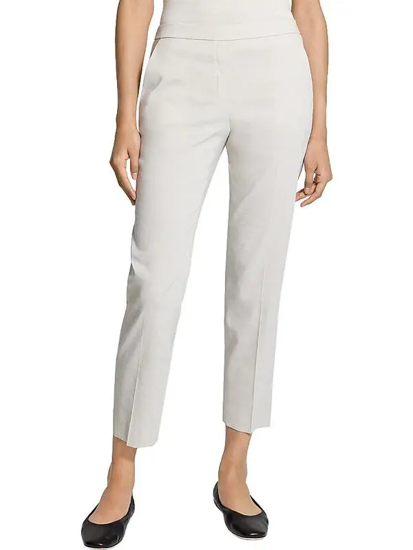 Theory Treeca 'good Linen' Pull-on Pants - White Clay
