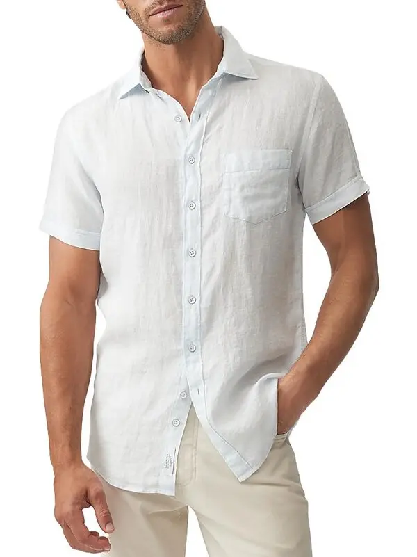 Rodd & Gunn Palm Beach Short Sleeve Slim Fit Shirt - Iceberg