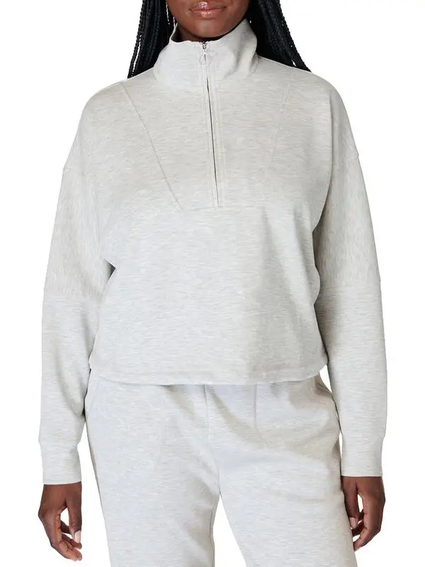 Sweaty Betty Half-zip Sweatshirt - Ice Grey M