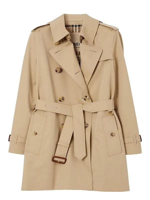 Burberry Kensington Quilted Short Coat With Hood - Beige