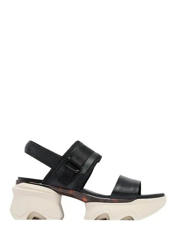 Sorel Kinetic Impact Slingback Platform Sandals - Black/chalk