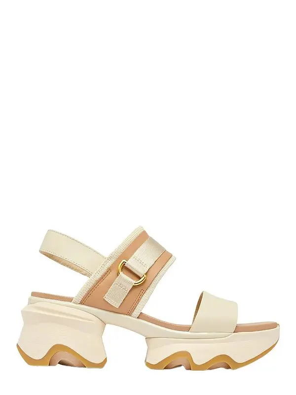 Sorel Kinetic Impact Slingback Platform Sandals - Honey White/sea Salt