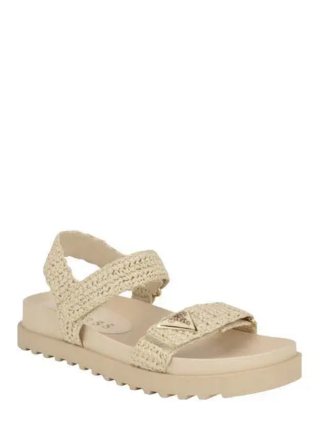 Guess Fabrica Raffia Sandals - Ivory 150