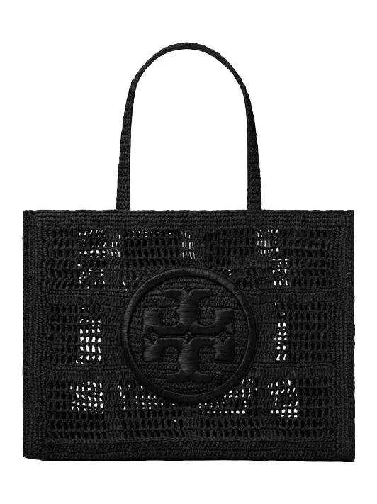 Tory Burch Ella Large Hand Crocheted Tote - Black
