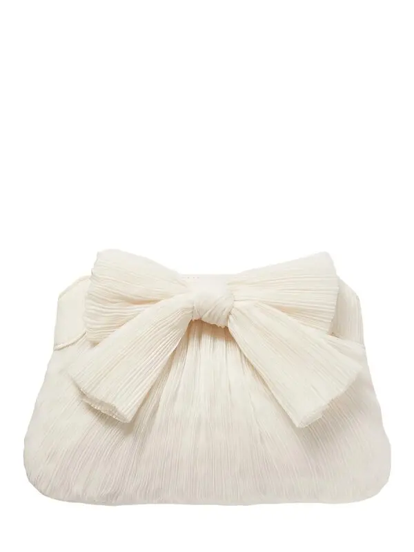 LOEFFLER RANDALL Rayne Bow-embellished Clutch - Neutrals