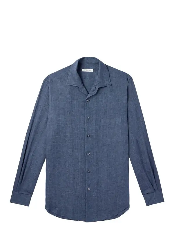 Loro Piana André Arizona Linen Shirt - Blue
