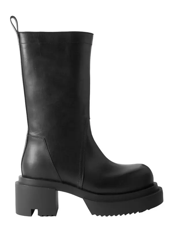 Rick Owens Platform Leather Boots - Black