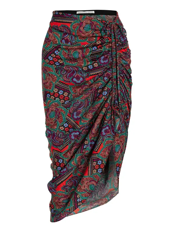 Veronica Beard Paisley-print Silk-blend Jacquard Midi Skirt - Claret