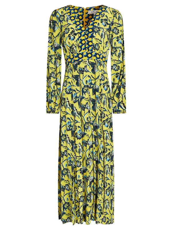 Diane Von Furstenberg Anjali Floral-print Midi Dress - Yellow