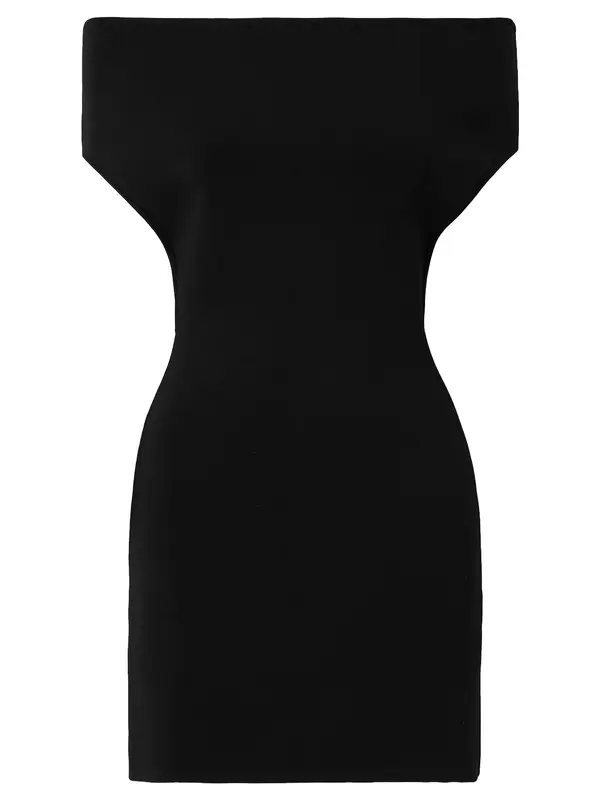 Jacquemus Cubista Off-the-shoulder Mini Dress - Black