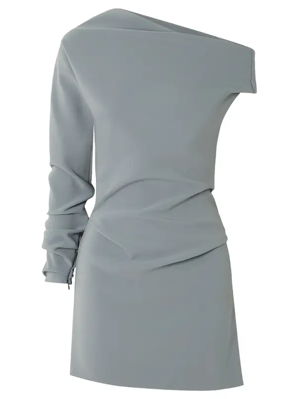 Maticevski Aroma One-sleeve Mini Dress - Gray