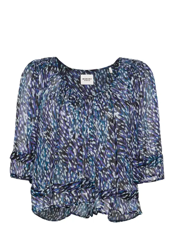 MARANT ETOILE Roxini Abstract-print Blouse - Blue