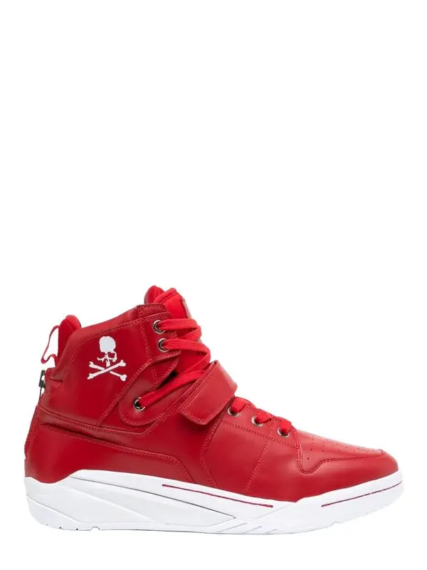 MASTERMIND WORLD Skull-print Leather Sneakers - Red