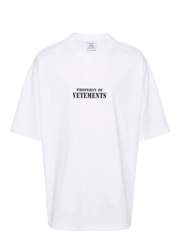 Vetements Logo-print Cotton T-shirt - White