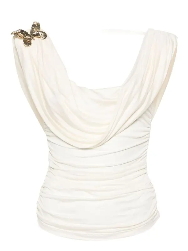Blumarine Sleeveless Satin Top - Neutrals