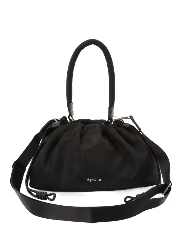 AGNÈS B. Logo-print Drawstring Crossbody Bag - Black