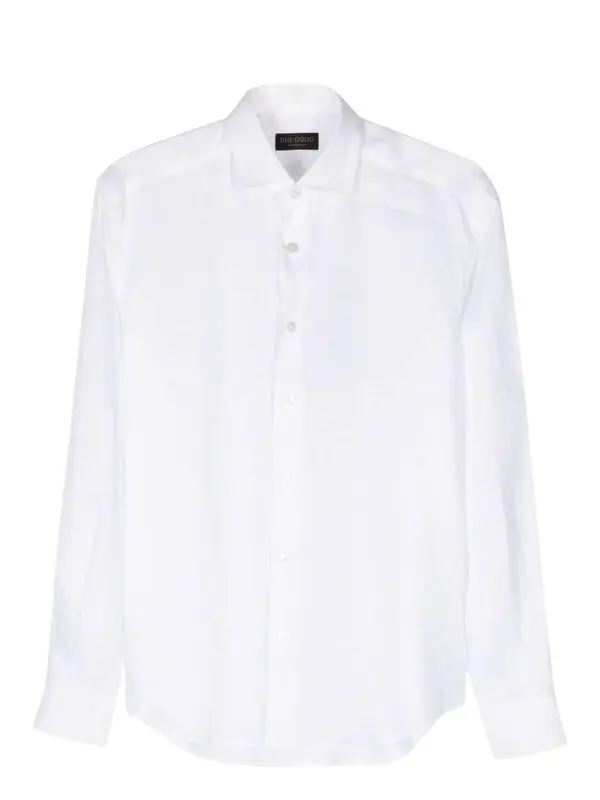DELL'OGLIO Spread-collar Linen Shirt - White