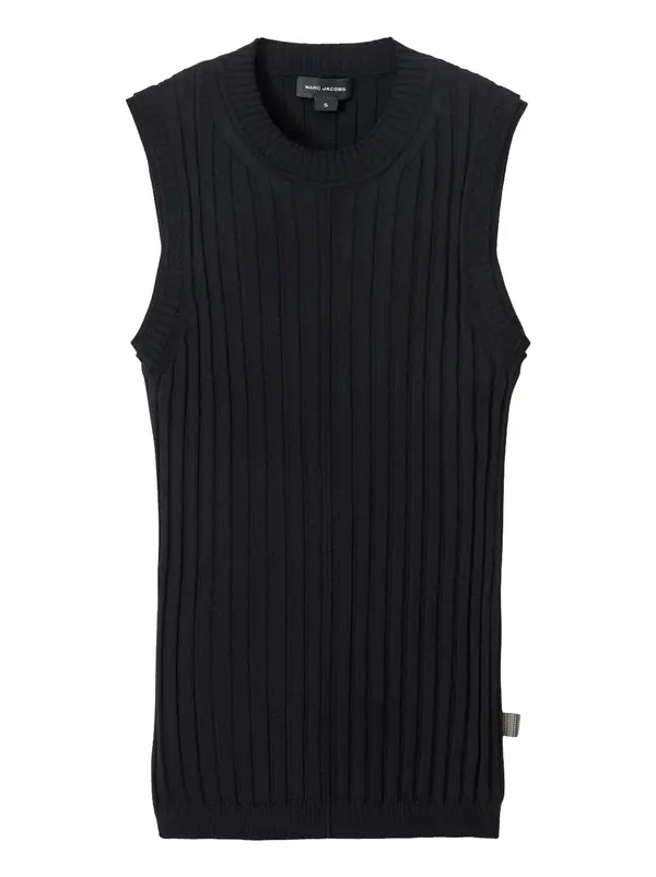 Marc Jacobs Ribbed-knit Merino Wool Top - Black