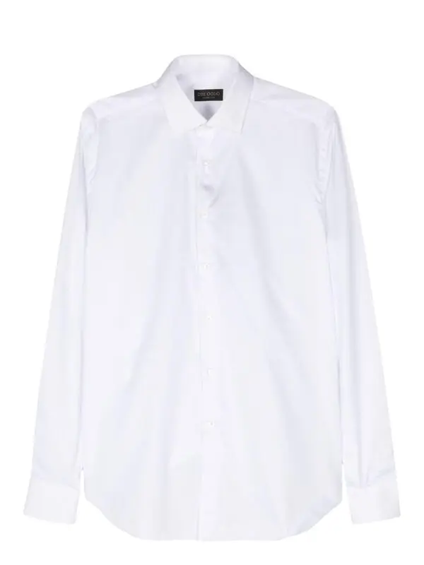 DELL'OGLIO Spread-collar Cotton Shirt - White