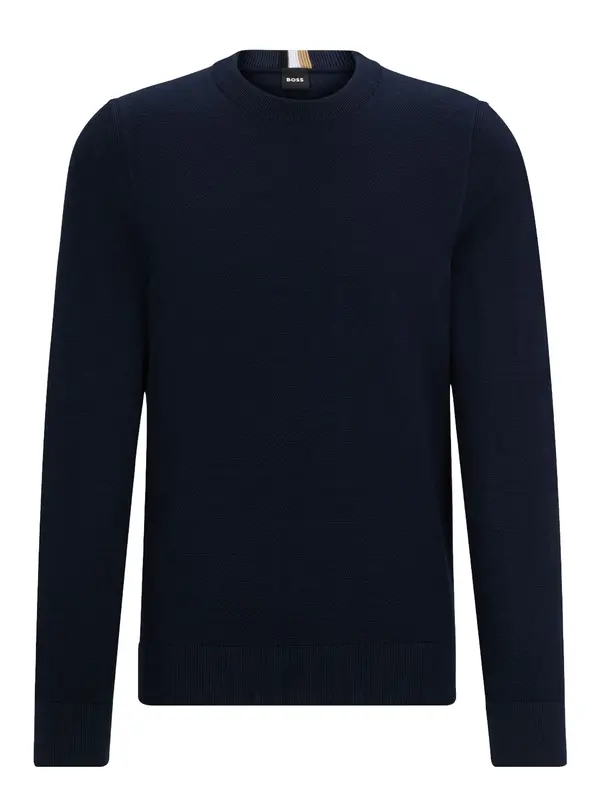 BOSS Crew-neck Cotton Jumper - Blue