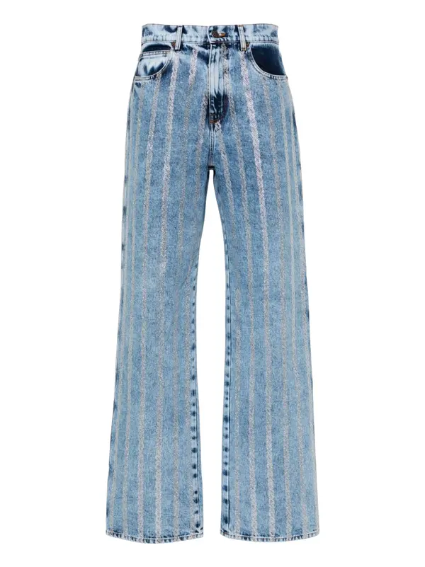Giuseppe Di Morabito Crystal-embellished Straight Jeans - Blue