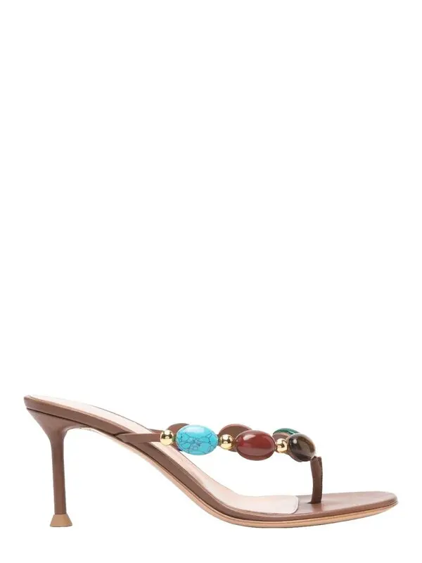 GIANVITO ROSSI Shanti 70mm Leather Sandals - Brown