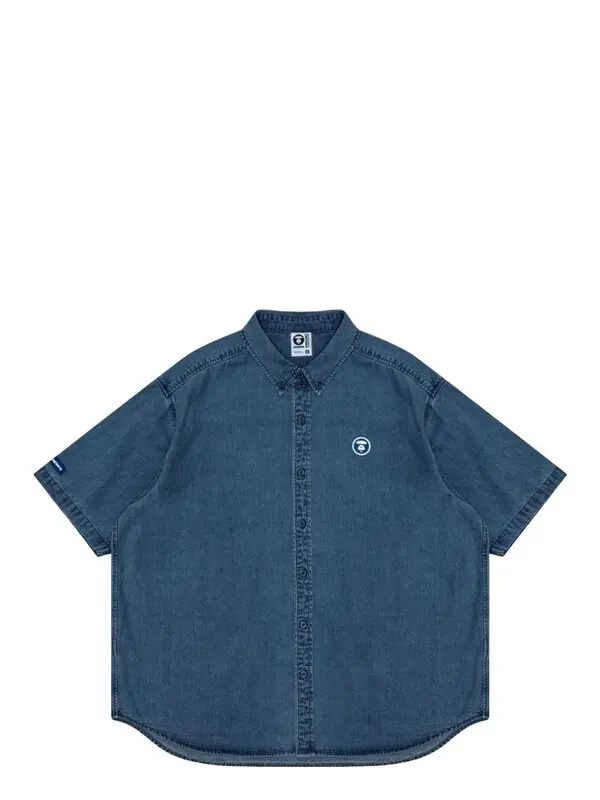 AAPE BY *A BATHING APE® Logo-applique Denim Shirt - Blue