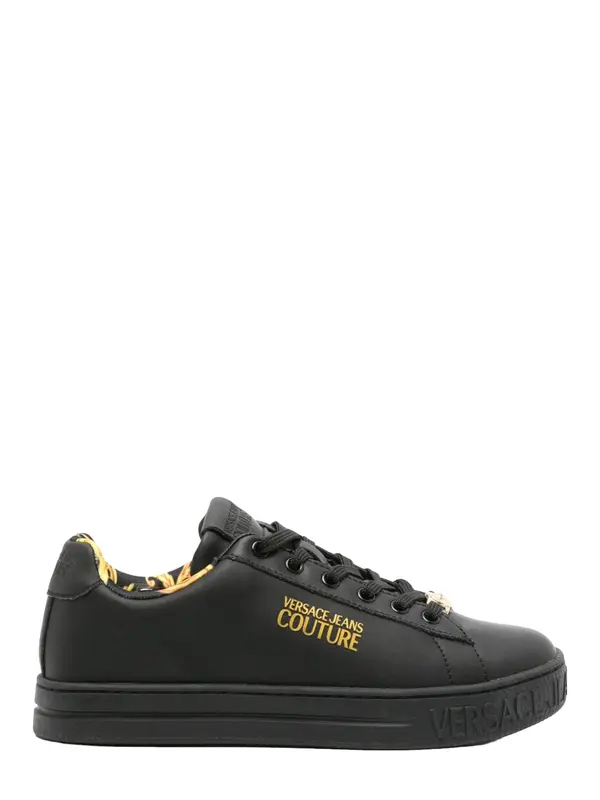 Versace Court 88 Leather Sneakers - Black