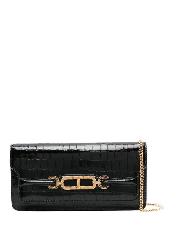 TOM FORD Whitney Crocodile-embossed Shoulder Bag - Black