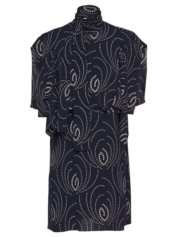 Prada Abstract-print Layered Minidress - Blue
