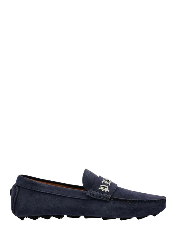 Philipp Plein Gothic Plein Suede Moccasins - Blue