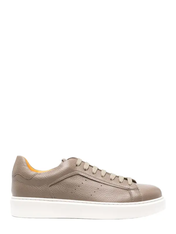 DOUCAL'S Flatform Leather Sneakers - Brown